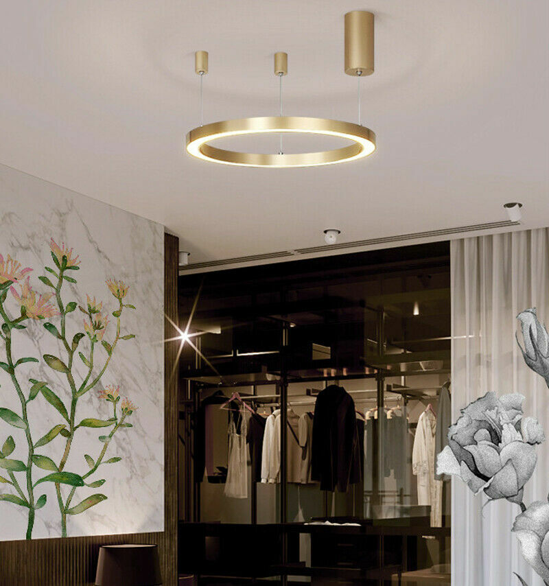 Golden Ring Dimmable LED Chandelier Suspension Hanging Lighting Pendant ...
