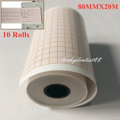 10 Rolls Thermal Printer paper for 3-Channel ECG EKG Electrocardiograph ...
