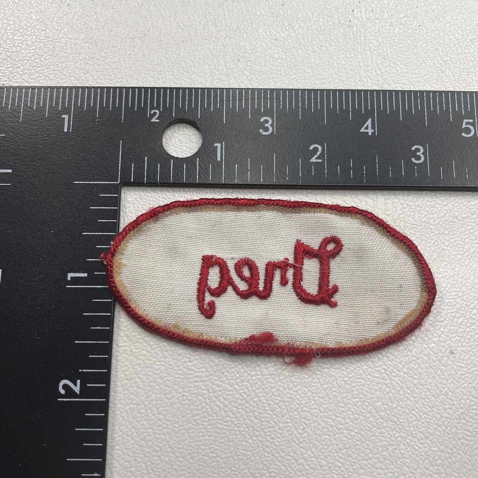 Vtg Red Letter Kinda Dingy Dirty Name GREG Patch Badge For Uniform P008 ...