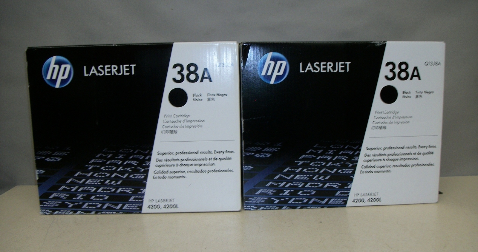 Lot of 2 - NEW GENUINE Hewlett Packard HP 38A Black Q1338A Print Ink ...