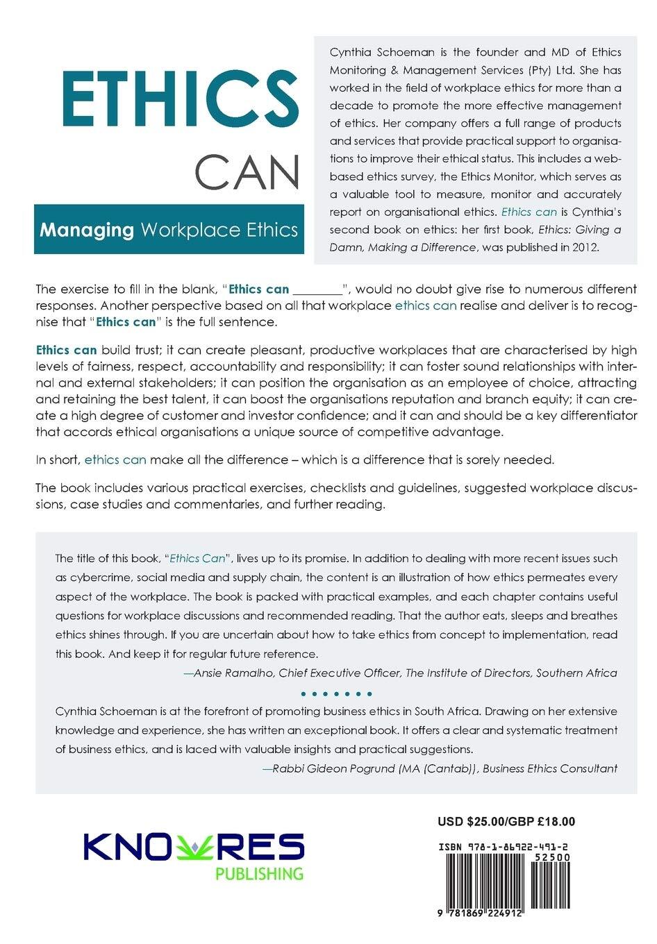 Cynthia Schoeman Ethics Can (Poche) | eBay