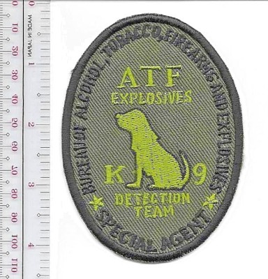 K-9 Police ATF Explosive Detection Team Special Agent & Dog Patch NO ...