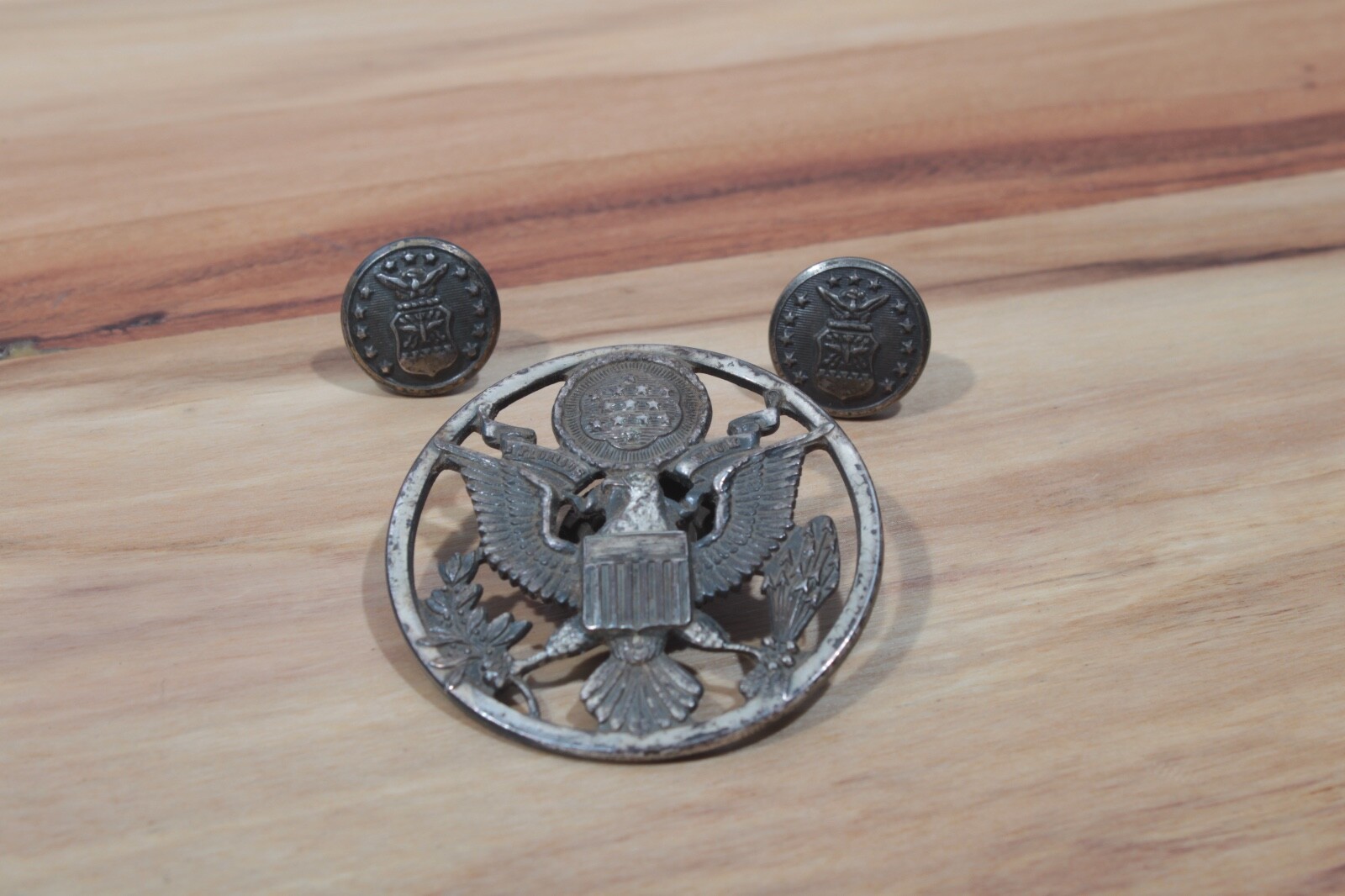 Vintage US Air Force Hat Badge Screw Back Military Pin- set of 3 pins ...