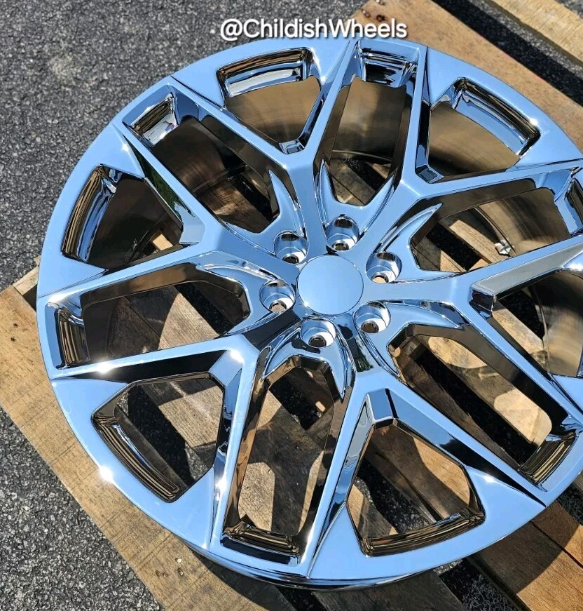 26" Inch Chrome Replica 2022 Snowflake Wheels Rims +31 348 G23 Sierra ...