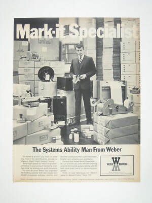 Vintage 1960s Mark it Specialist Weber Marking Systems Print Ad Boxes ...