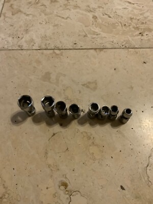 Snap On 8 Pc 3/8” Dr 6 Point Shallow Swivel Socket Set 5/16” - 3/4” | eBay