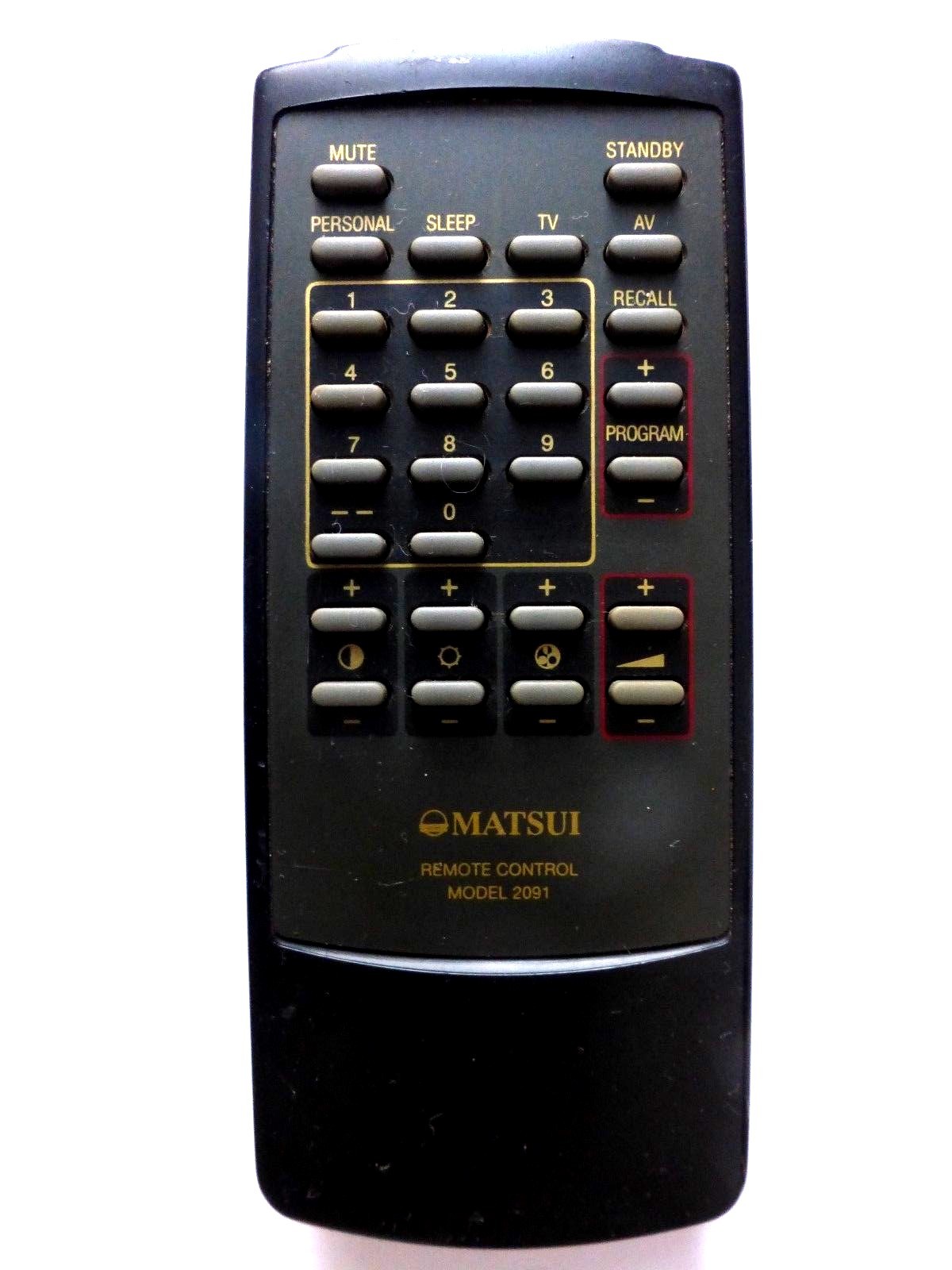 MATSUI TV REMOTE CONTROL for 2091 | eBay
