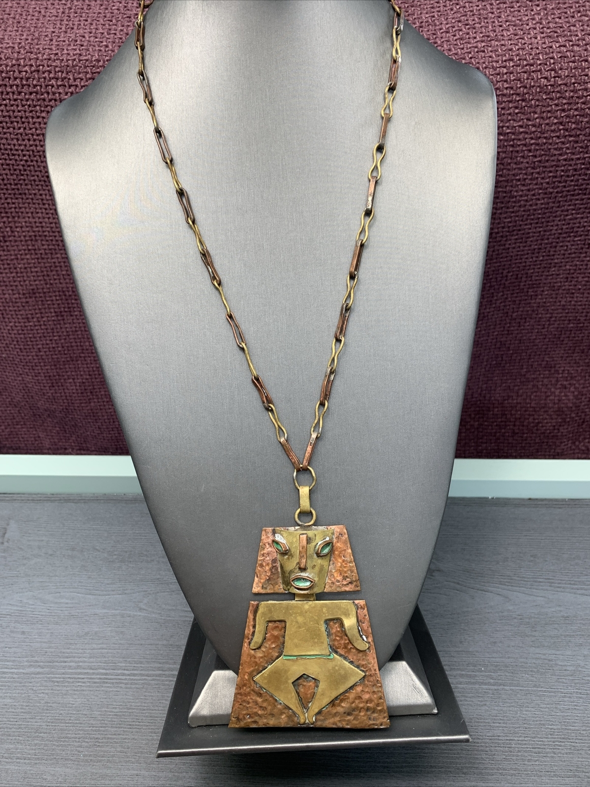 Vintage Casa Maya Aztec Mayan Tribal Mexico Brass Cop… - Gem