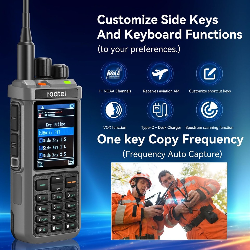 RT-880 Walkie Talkie 10W Portable Ham Radio 1024 Channels HF CB SSB Rx ...