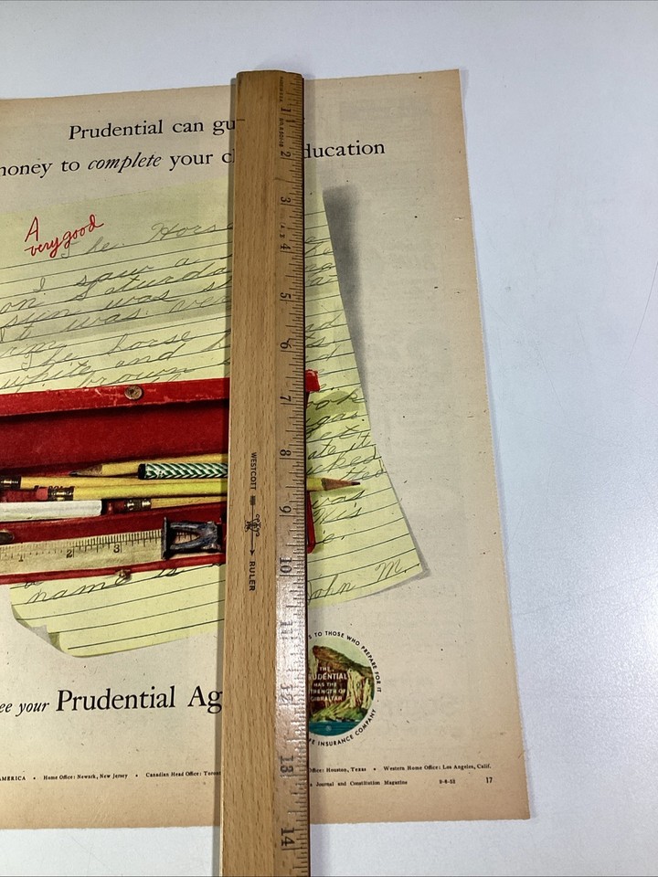 Prudential Insurance Print Ad 1953 Atlanta AJC School Pencil Case Like ...