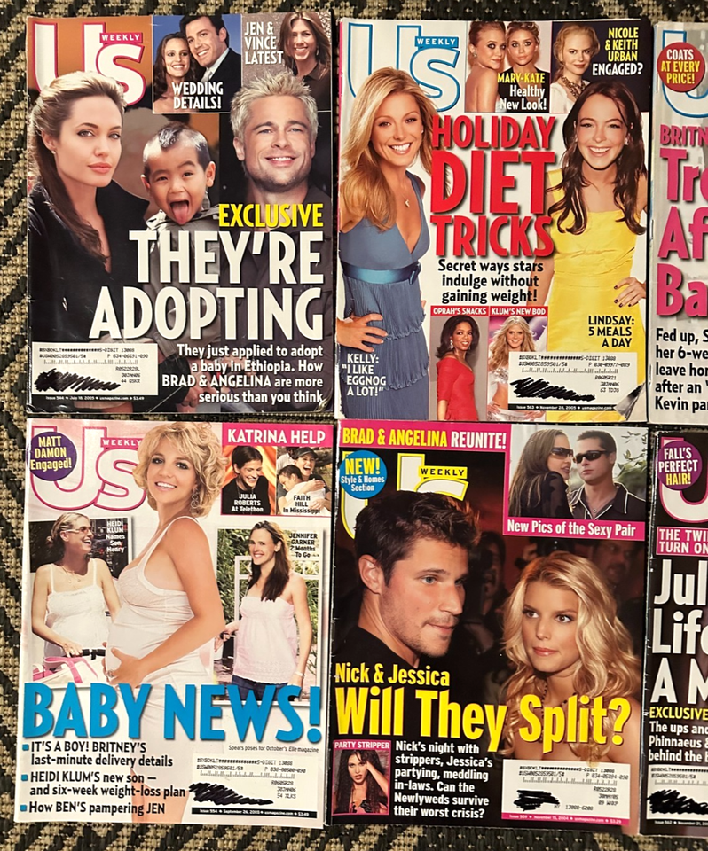 Vintage 2004/2005 Y2K US Weekly Magazines Lot of 6 Celebrity Britney ...