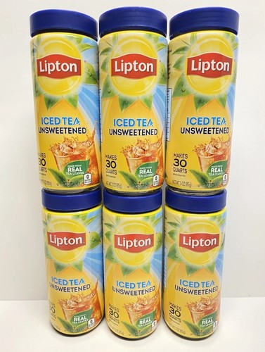 6x Lipton Iced Tea Mix Unsweetened Makes 30 Quarts Exp 04/2025 ...