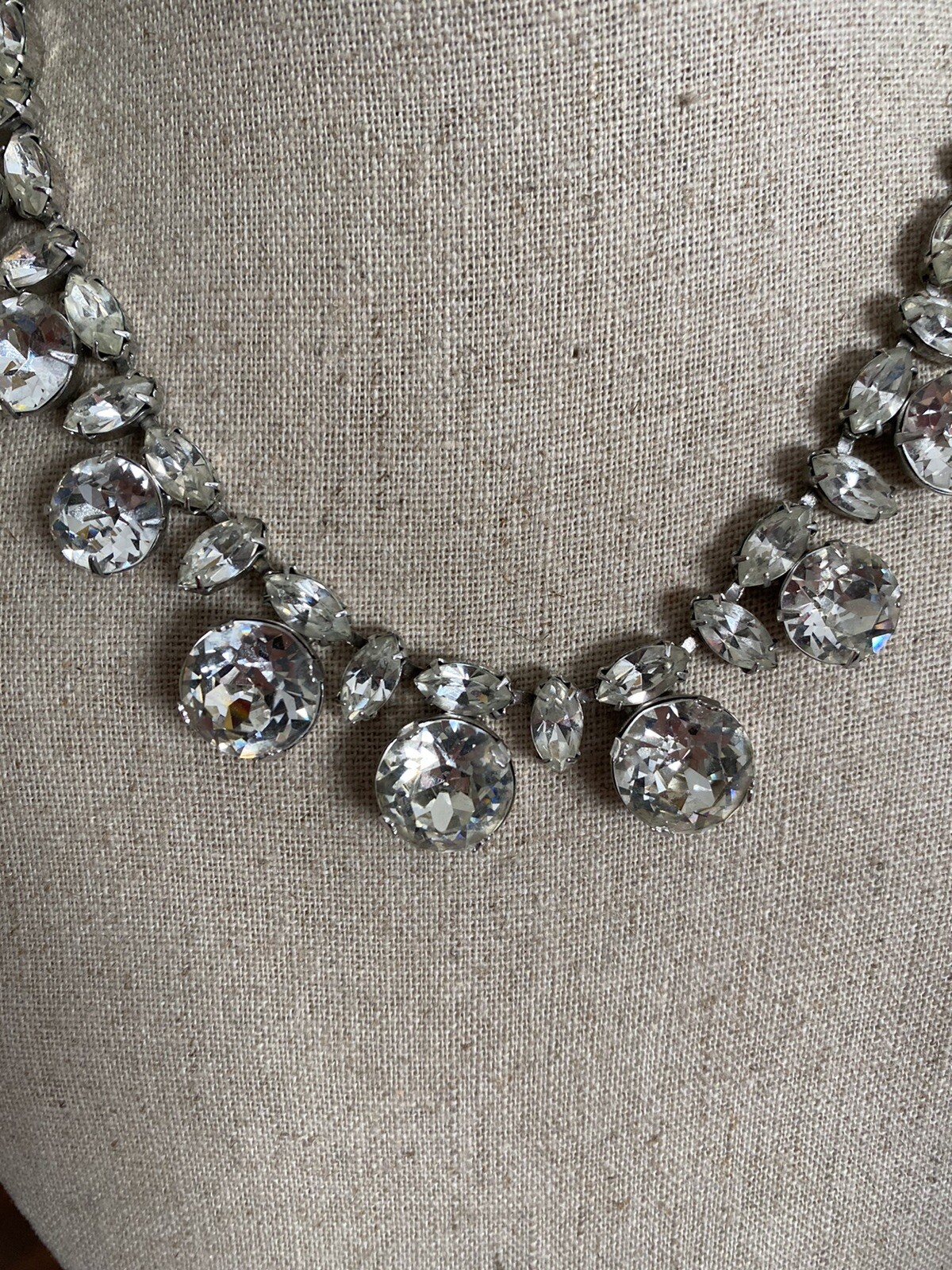GORGEOUS VINTAGE EISENBERG CLEAR RHINESTONES SILVERTO… - Gem