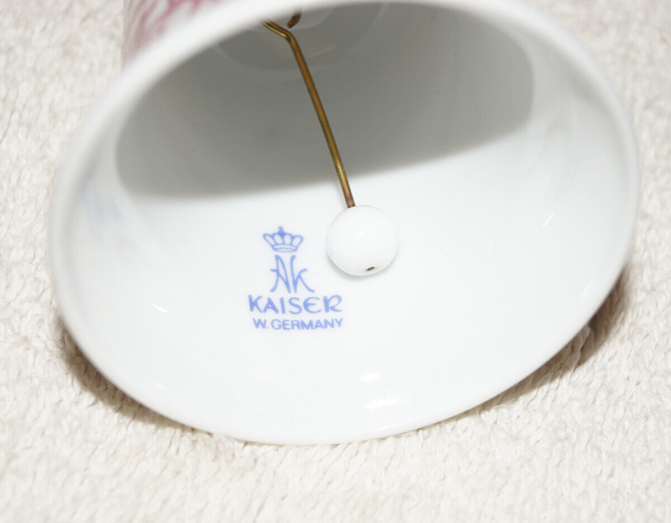 Porcelain bell - pink winter scene - made by kaiser, West Germany | eBay