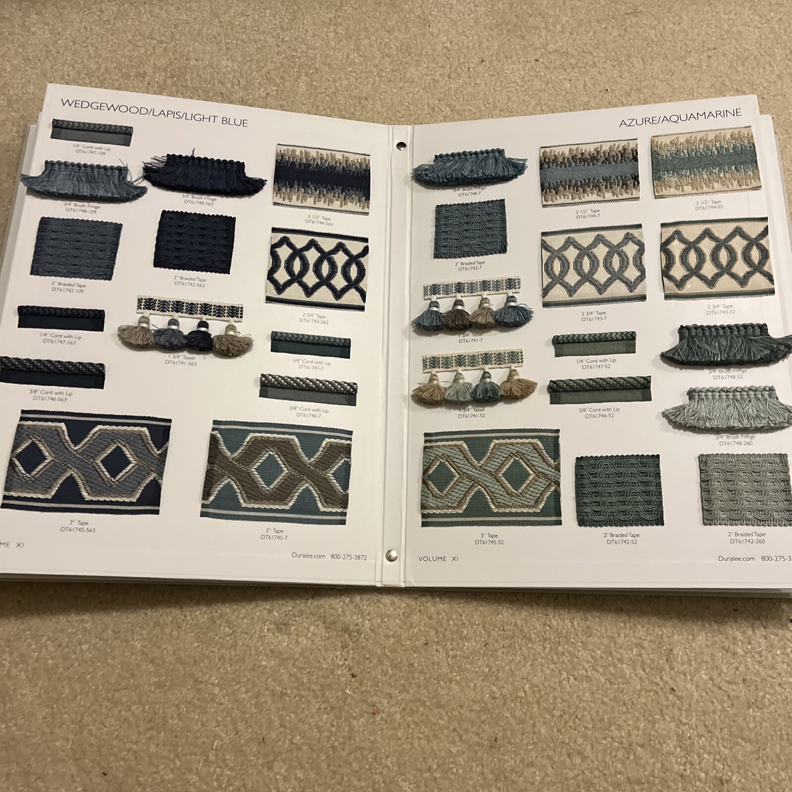 DURALEE Trimmings Volume XI Trim Samples Fabric Sample Book #580056 | eBay
