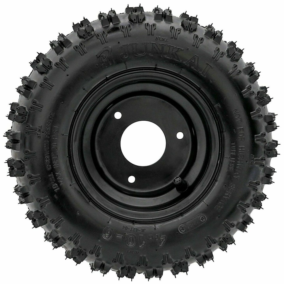 2PC 6" 4.10-6 Tire Rim Wheel + 3 Stud Knuckle Hub Spindle Go Kart Quad ...