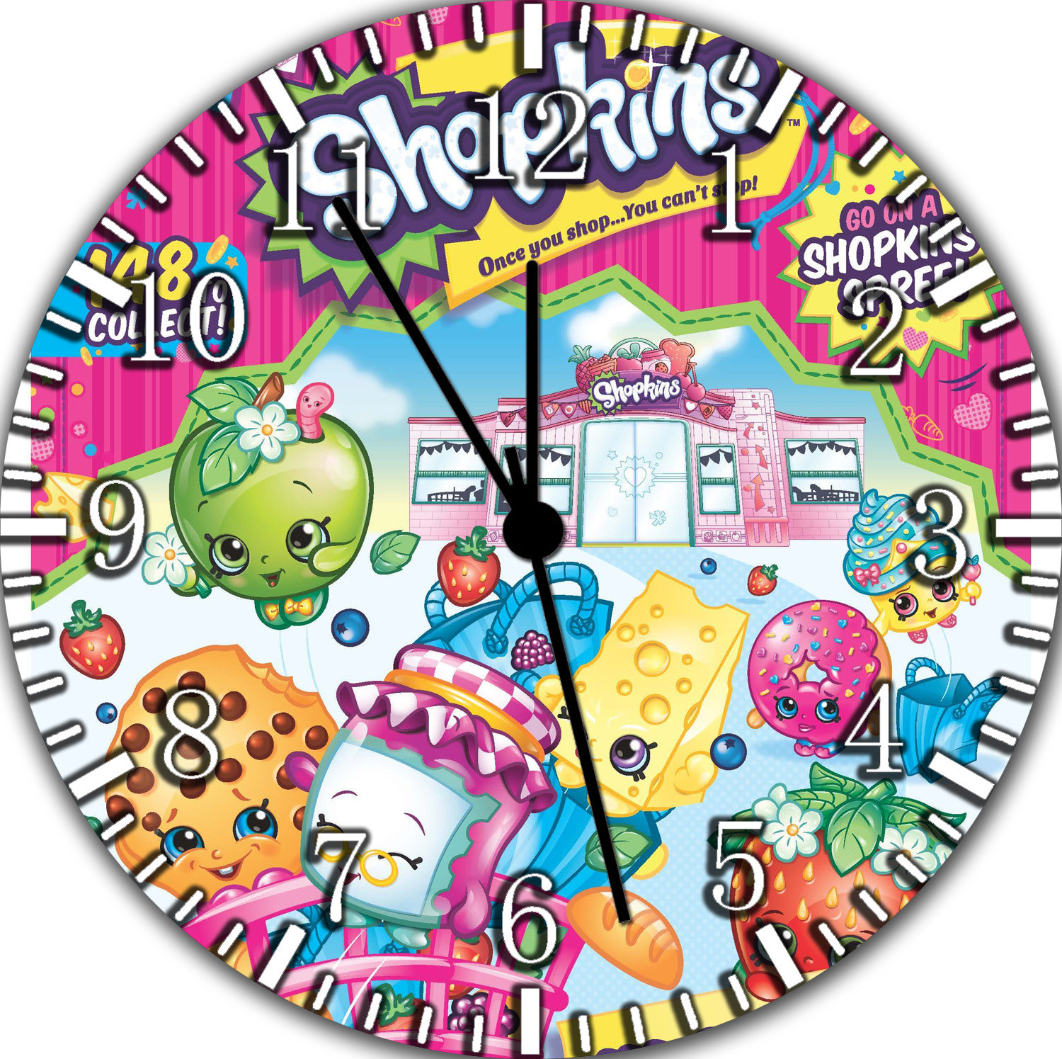 Shopkins Frameless Borderless Wall Clock For Gifts or Home Decor E501 ...