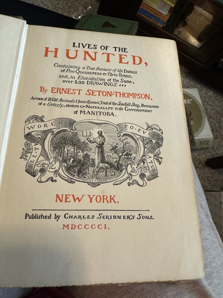 Lives of the Hunted Ernest Seton Thompson 1901 First Impression | eBay