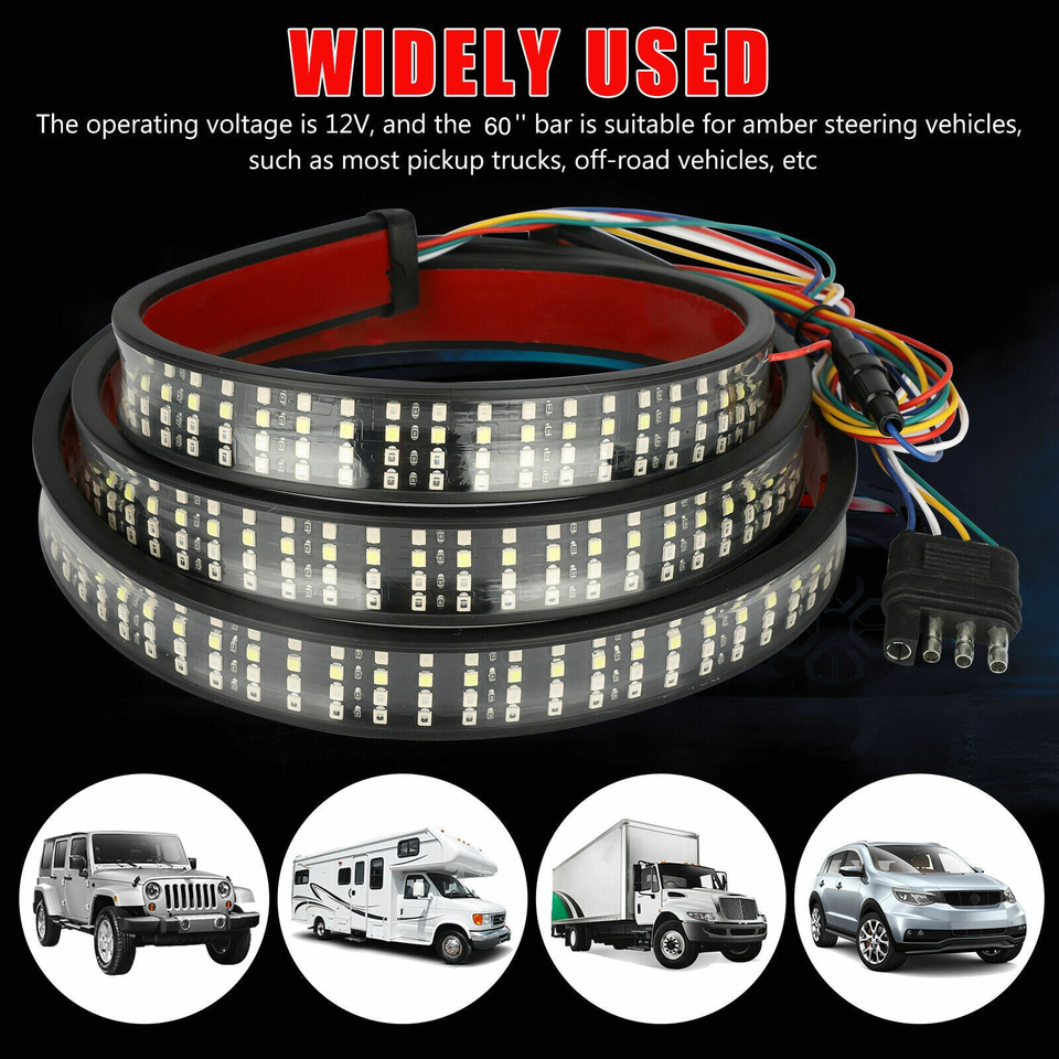 60'' For Toyota Cab Pickup 4Rows 6 Functions LED Strip Rear Tailgate ...