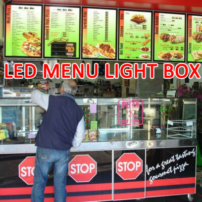 Ultra-thin LED Light Box Restaurant Cafe Poster Illuminate Frame Menu ...