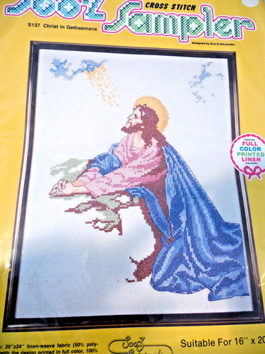 Sooz Sampler Cross Stitch Kit S137 Christ Praying in Gethsemane Jesus ...