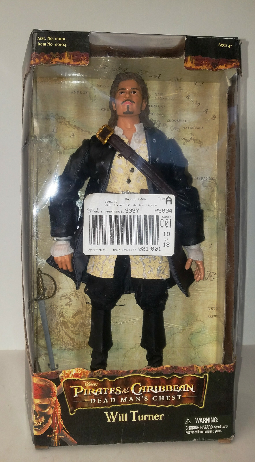 2006 Zizzle 12" Will Turner Disney Pirates of The Caribbean Action Doll ...