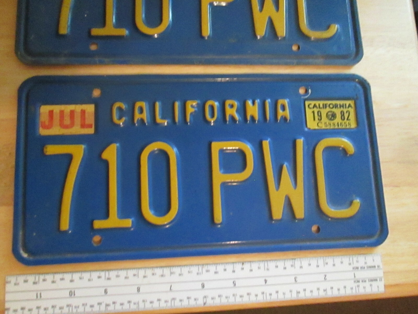 Collectible Vintage California Blue Plate License Plates 710 PWC Front ...
