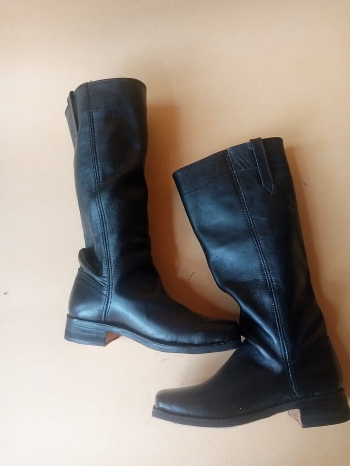 Civil War Stove Pipe Boot,Handmade upper to sole Genuine Black Leather ...