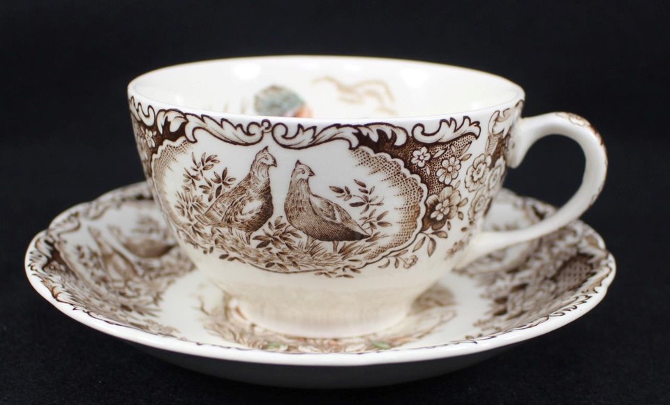 Johnson Brothers Wild Turkeys Brown Native American Group of 2 Cup ...