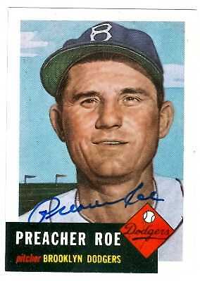 Preacher Roe autographed Baseball Card (Dodgers) 1991 Topps Archives ...