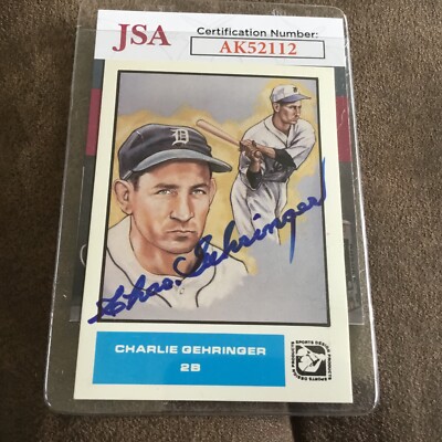 Autographed 1984 Sports Design Charlie Gehringer HOF DEC JSA Cert | eBay