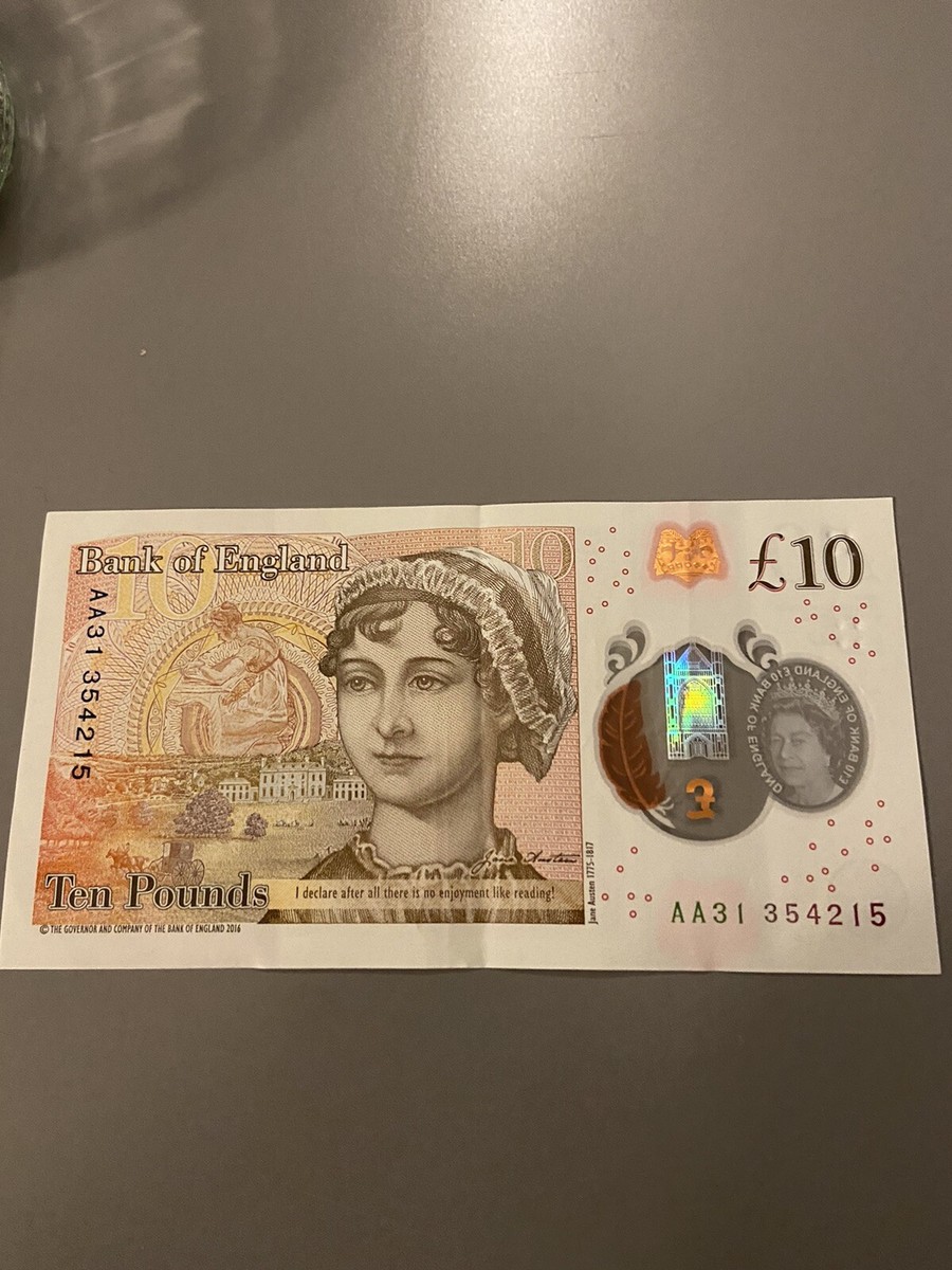 Image Of The New Plastic Ten Pound Sterling Note Stock