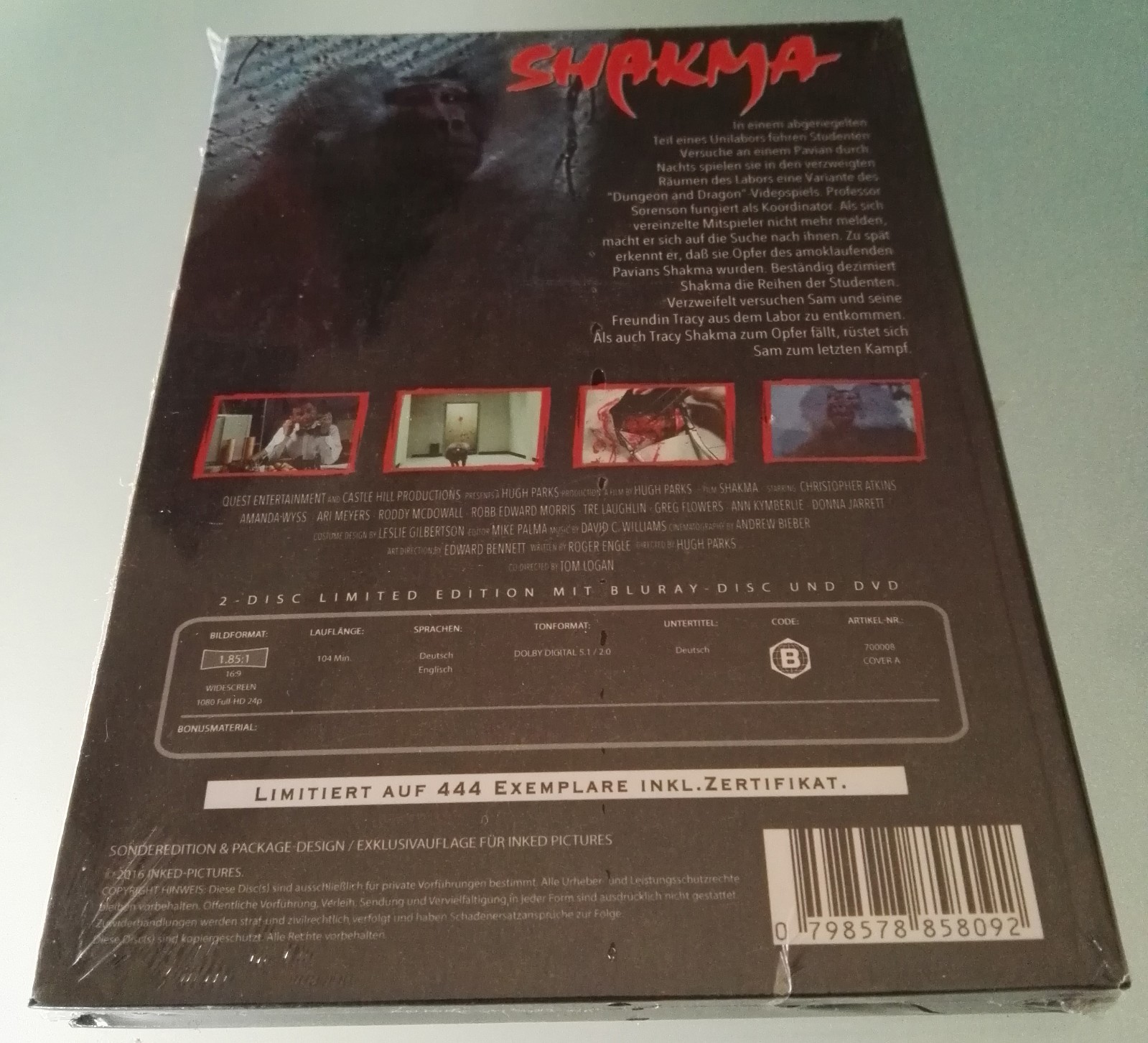 Shakma uncut Blu-Ray+DVD Mediabook Edizione Germania - English + German ...