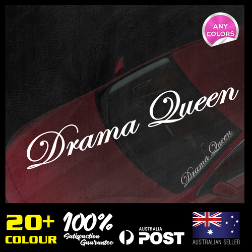 Drama Queen Windscreen Decals 500x70mm JDM Stickers Vinyl Lower Car ...