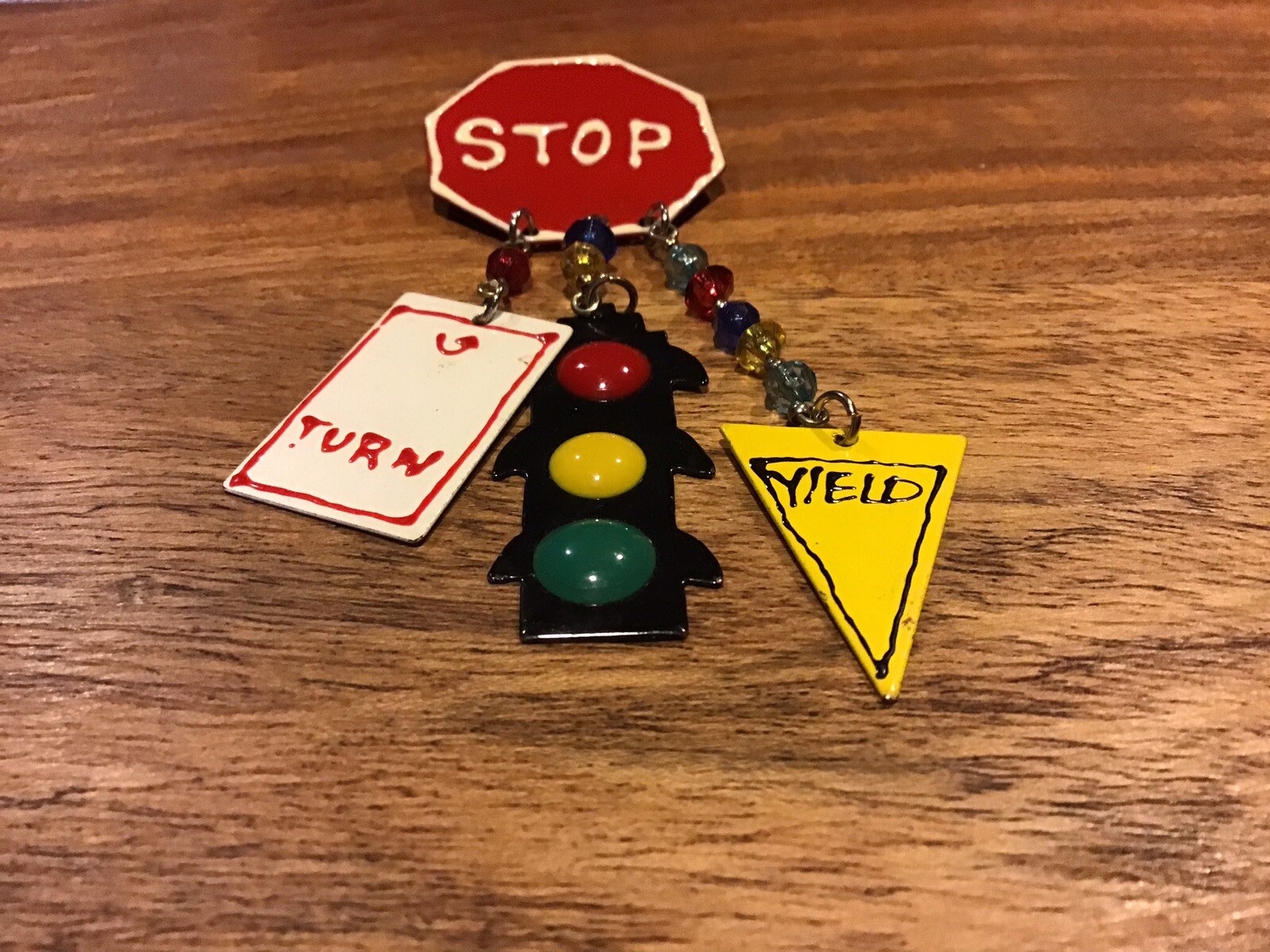 Vintage 80s Lunch At The Ritz Traffic Light Stop Sign Pin brooch | eBay