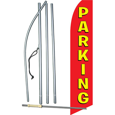Parking Flag with Flag Pole and Spike | eBay