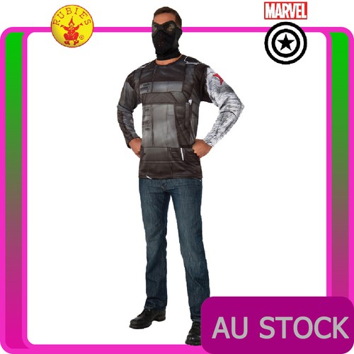 Mens Deluxe Captain America Winter Soldier Costume Top Avengers Adult ...