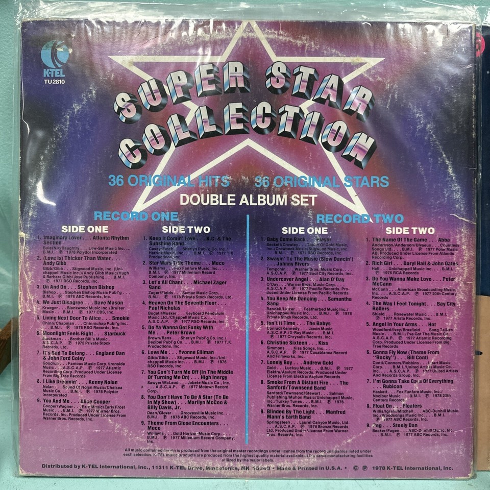 Super Star Collection Volume Double Album Set Lp Vinyl Record 36 Hits ...