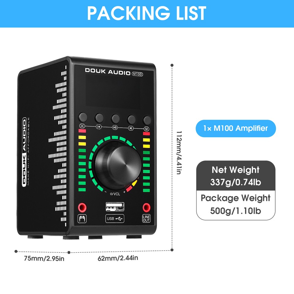 Mini Digital Amplifier with Bluetooth USB DAC COAX/OPT Digital Amp ...