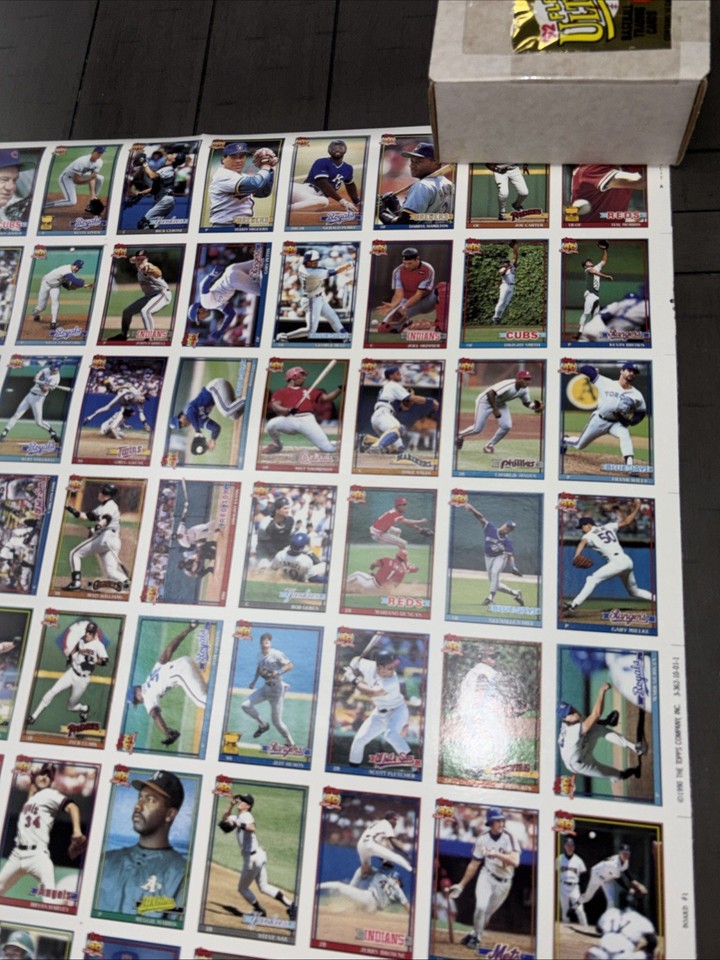 1990 Topps 40th Anniversary Uncut Sheet Board 1, 132 Cards, Excellent ...