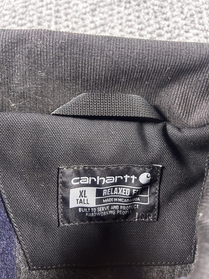 Carhartt Jacket Mens XL Tall Black Quick Duck Detroit Blanket Lined ...
