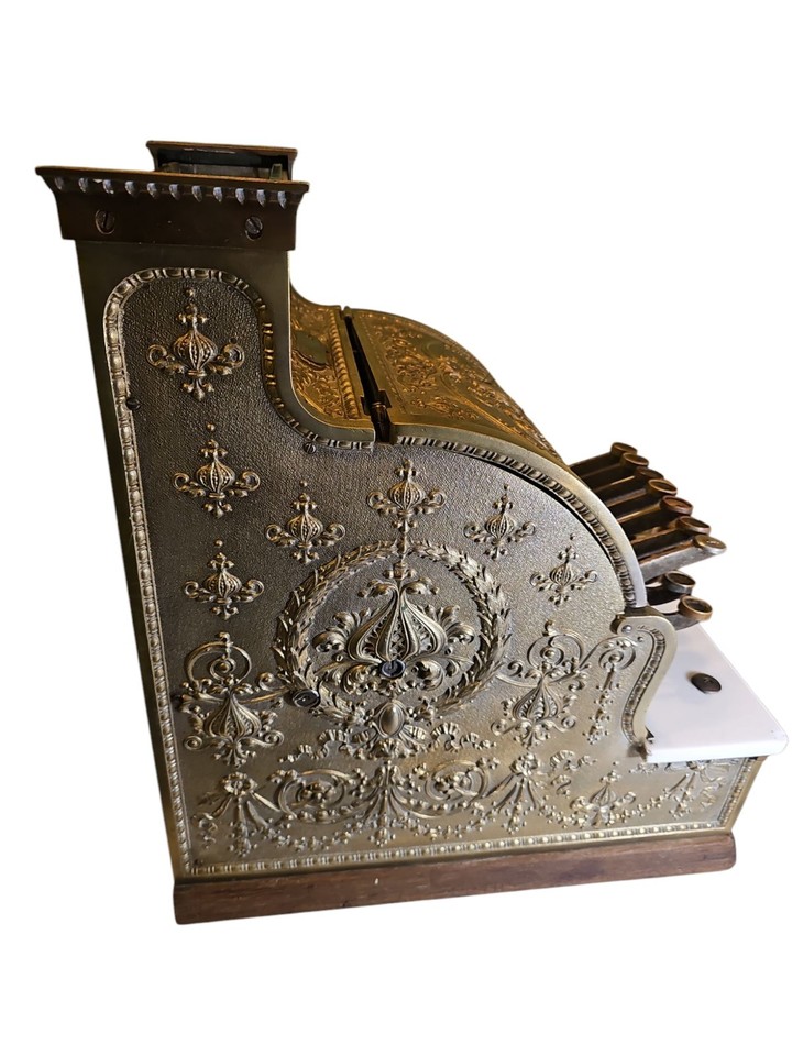 Antique Ornate Brass National Cash Register Dayton OH Nickel Drawer ...