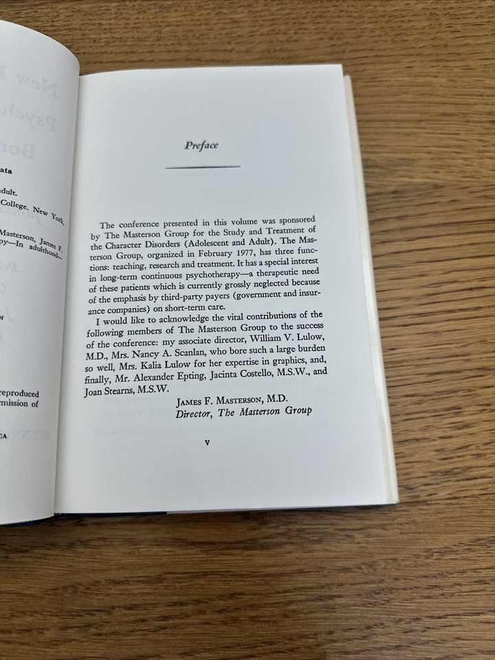 James Masterson NEW PERSPECTIVES ON PSYCHOTHERAPY OF THE BORDERLINE ...