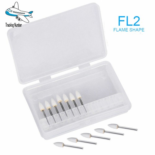 Dental White Stone High Speed Polishing Burs FG Cone/Flame/Round ...