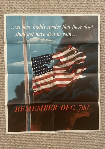 Original WWII Poster Remember December 7th Pearl Harbor 22x28” | eBay