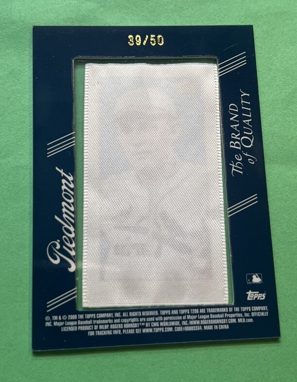 2009 Topps T206 Mini Silk ROGERS HORNSBY /50 HOF | eBay