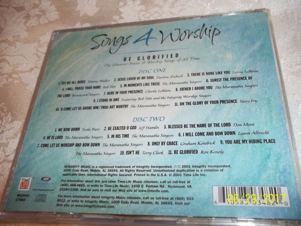 TIME LIFE SONGS 4 WORSHIP BE GLORIFIED 2 disc cd LOOK BUY | eBay