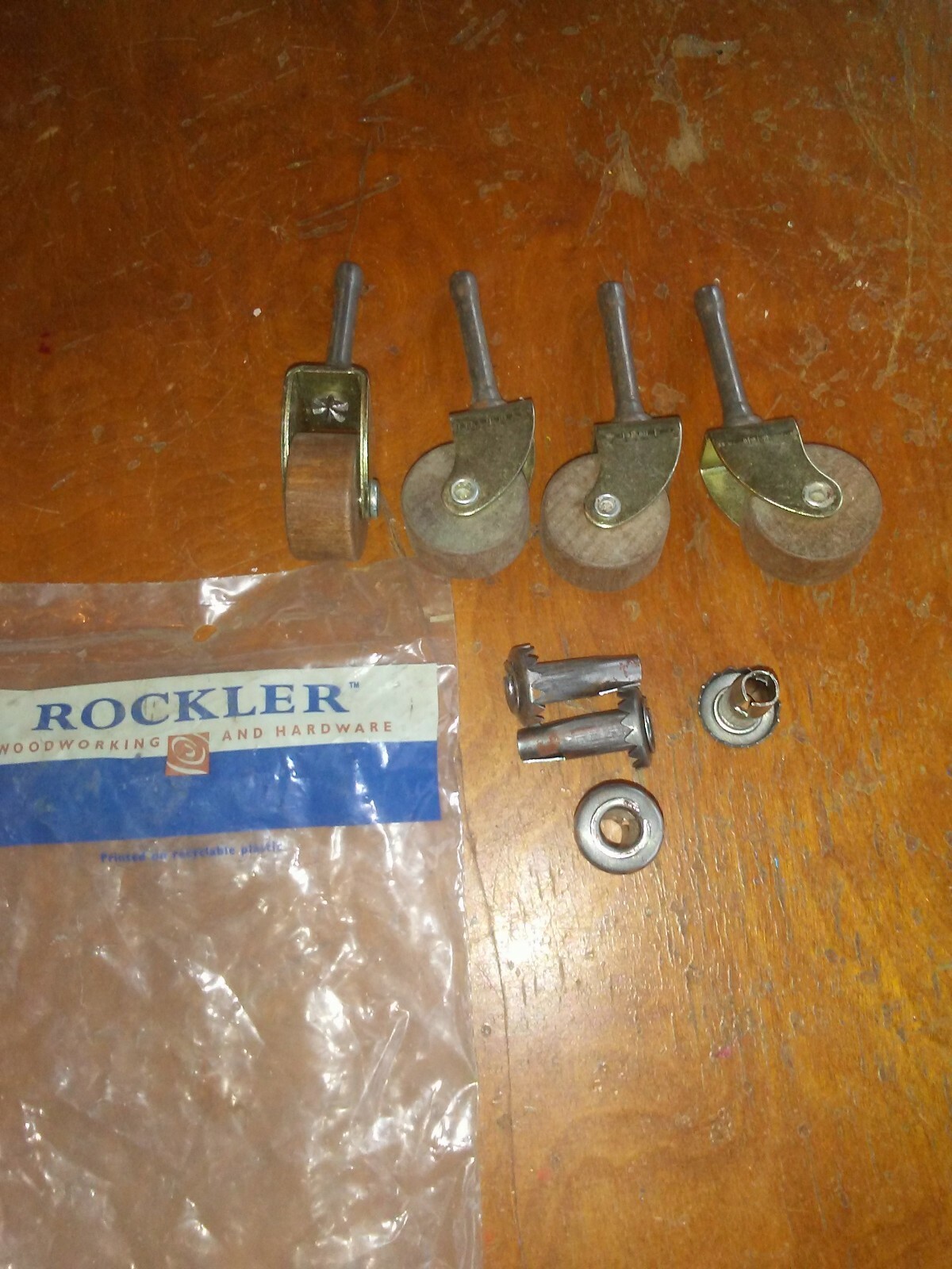 Rockler Hardwood Casters. 4 Pack. 1-1/4" Od Wheel. | eBay