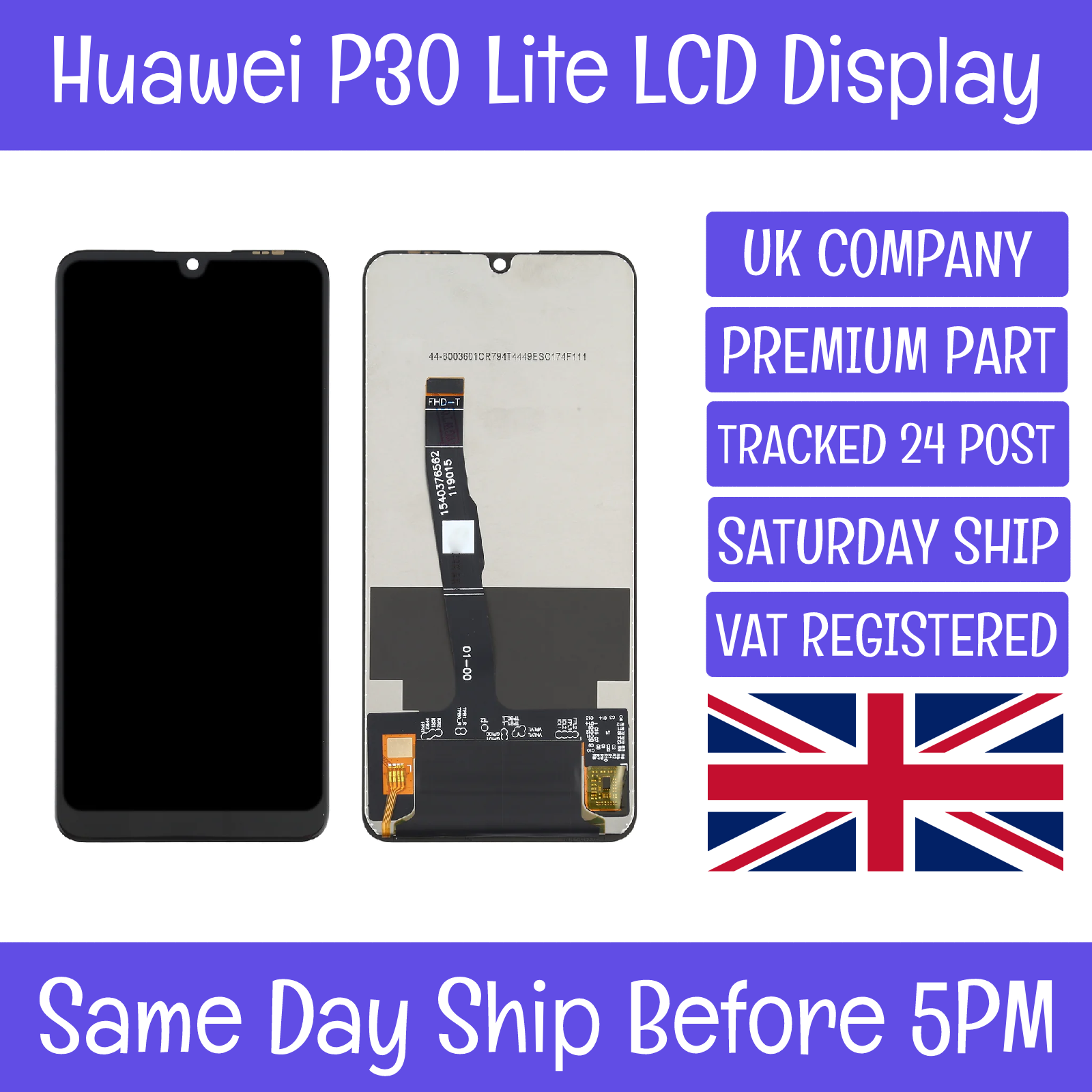 Huawei P30 Lite MAR-LX1A Replacement LCD Touch Screen Display Digitizer ...