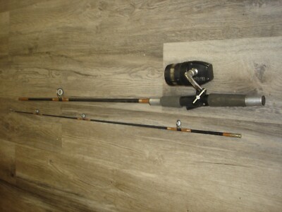 Vintage Johnson Fishing Reel Black Uni-Spin 70 Reel & Rod Combo | eBay